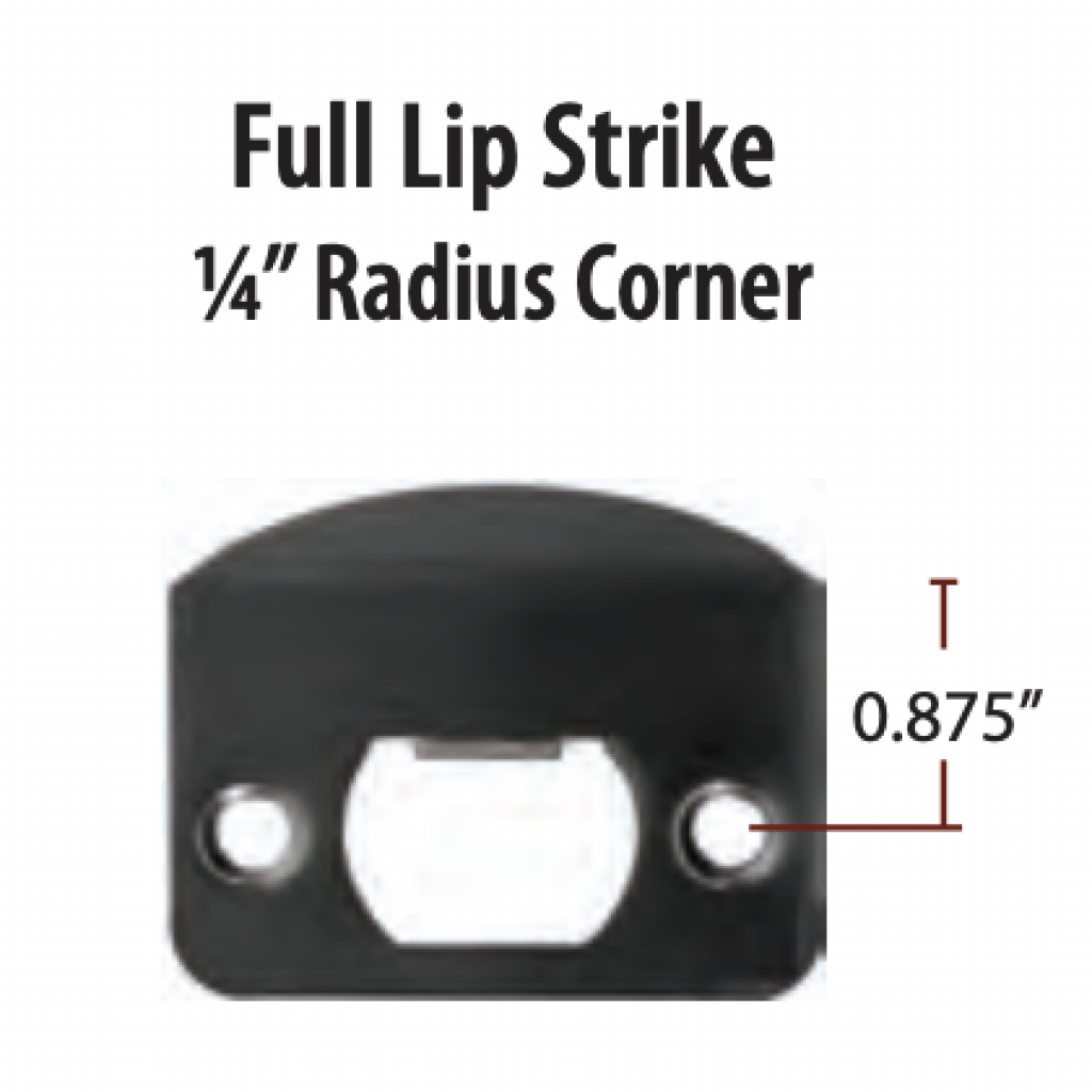 Emtek Full Lip Strike Plate Radius Corner - Canada Door Supply