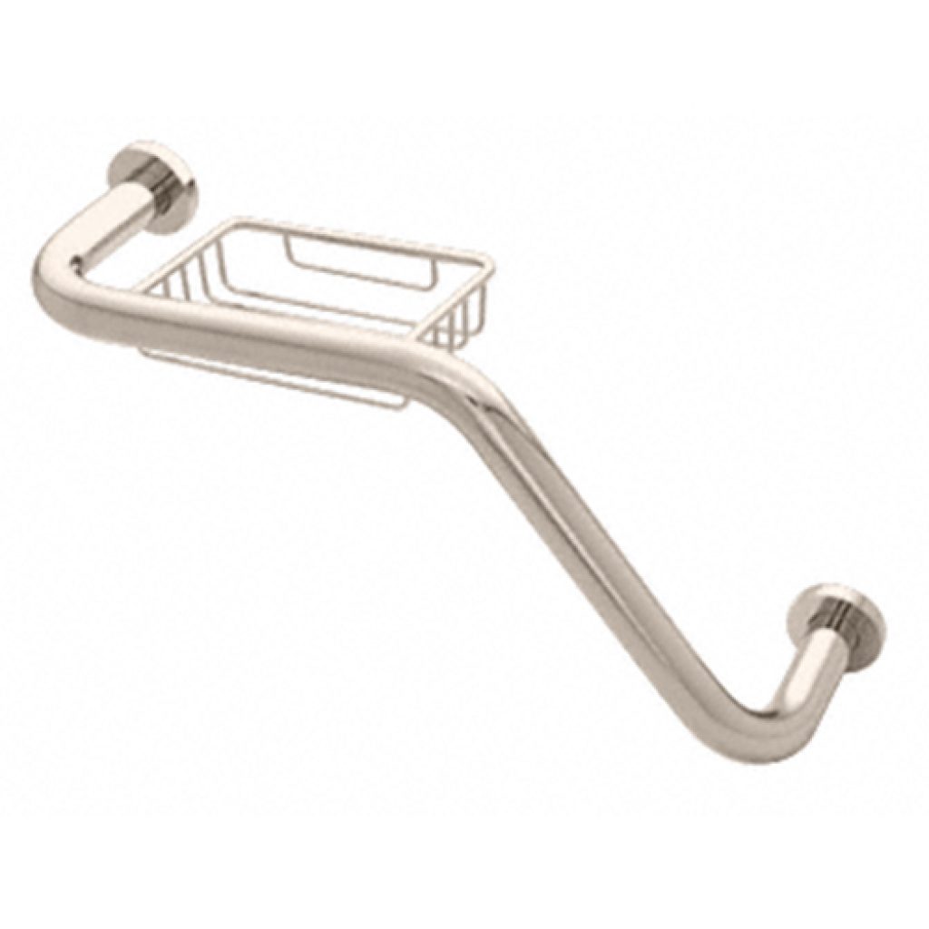 CRL 20" 135 Degree Grab Bar With Wire Basket - Canada Door Supply