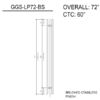 72″ Ladder Pull Back To Back Brushed Stainless - Canada Door Supply