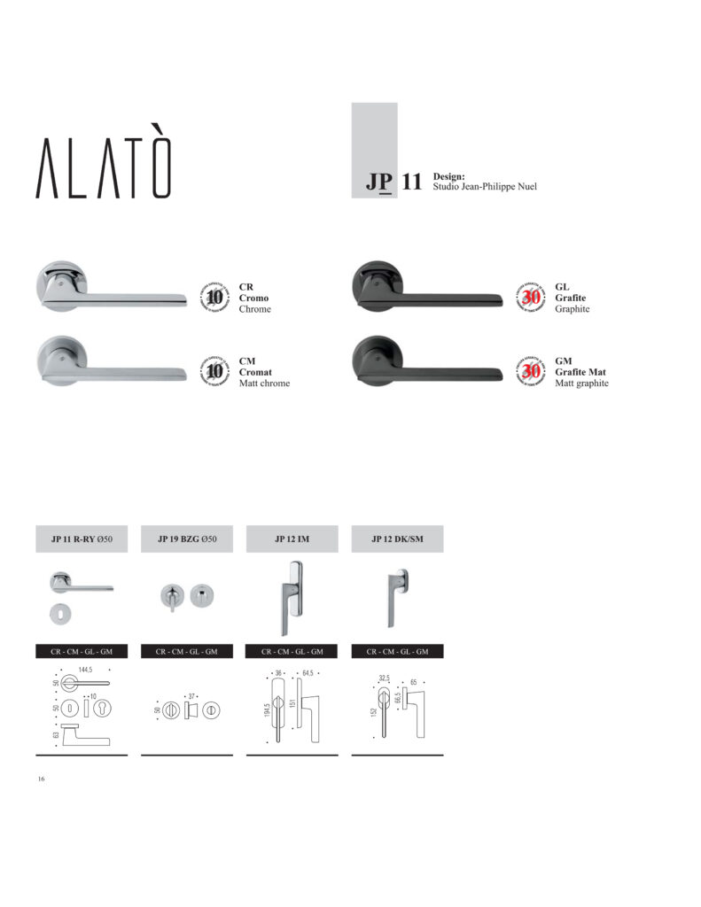 Colombo Design Hardware Alato Interior Door Lever - Canada Door Supply