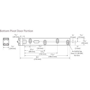 ROCKWOOD 300 lb. End-Load Bottom Pivot (PV-FM-300END) - Canada Door Supply